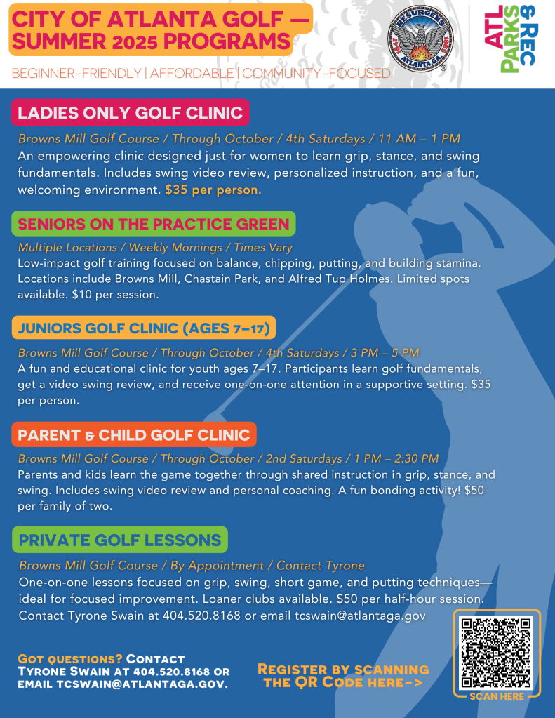 Explore Our 2025 COA Golf Programs - CITY OF ATLANTA GOLF
